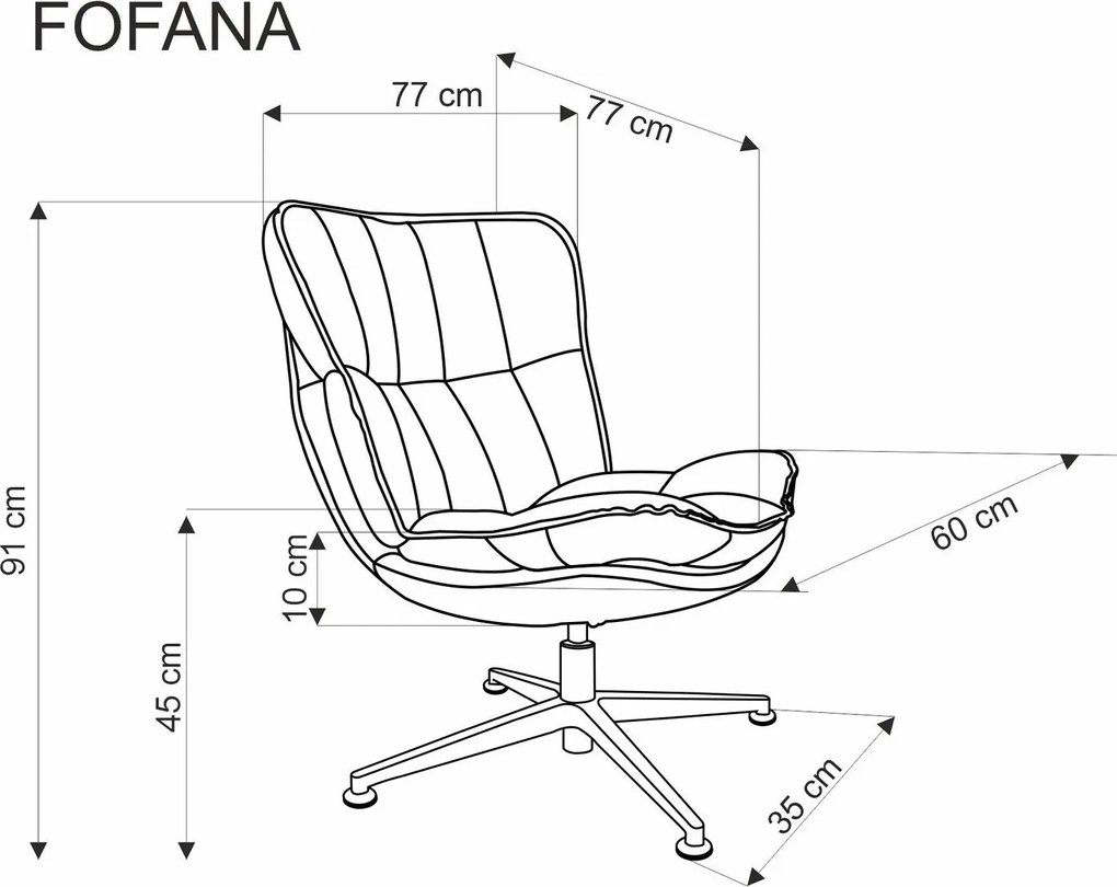 Designové otočné křeslo Fofana krémové