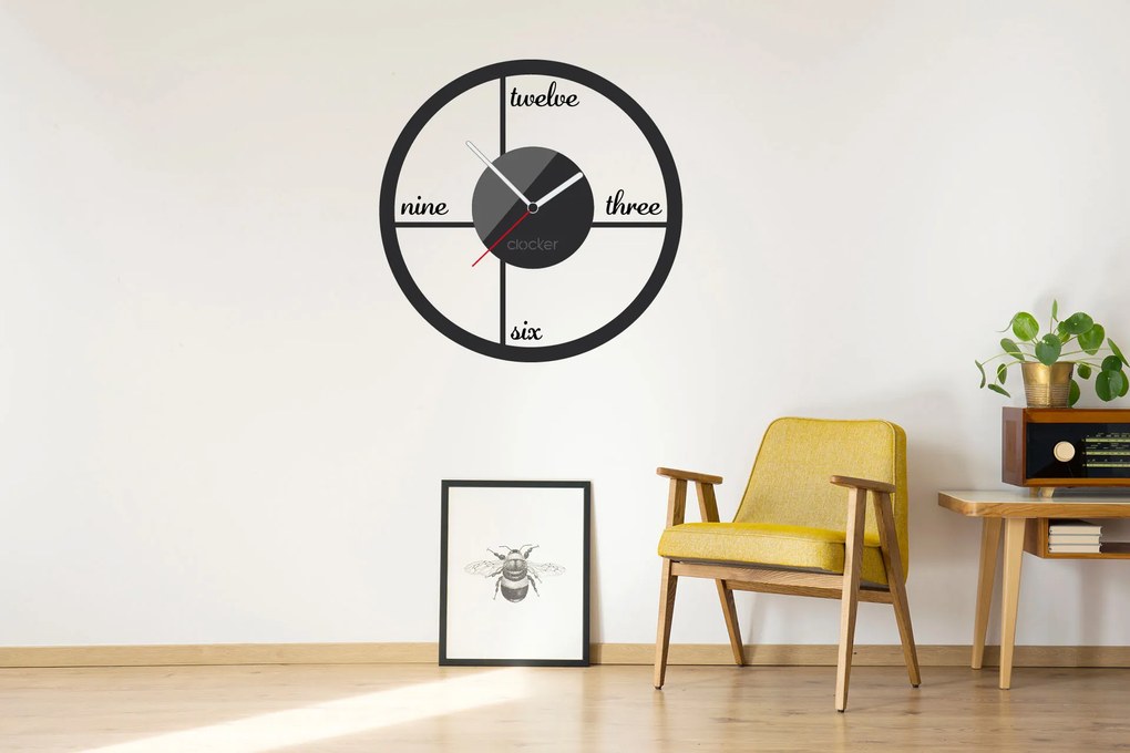 Clocker Nalepovací hodiny Modern - Word Barva ciferníku: Černá