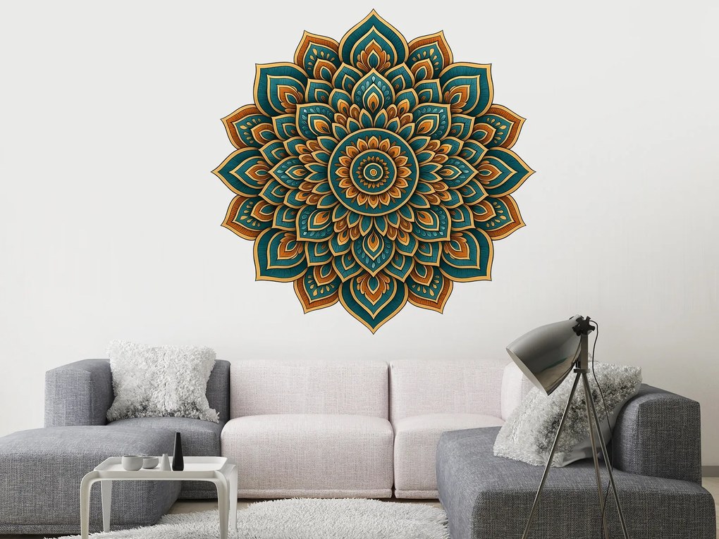 Posvátná mandala samolepka na zeď arch 75 x 75 cm