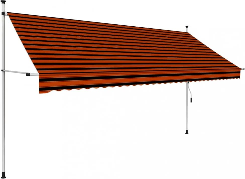 Zatahovací markýza 350x120 cm oranžová / hnědá Dekorhome