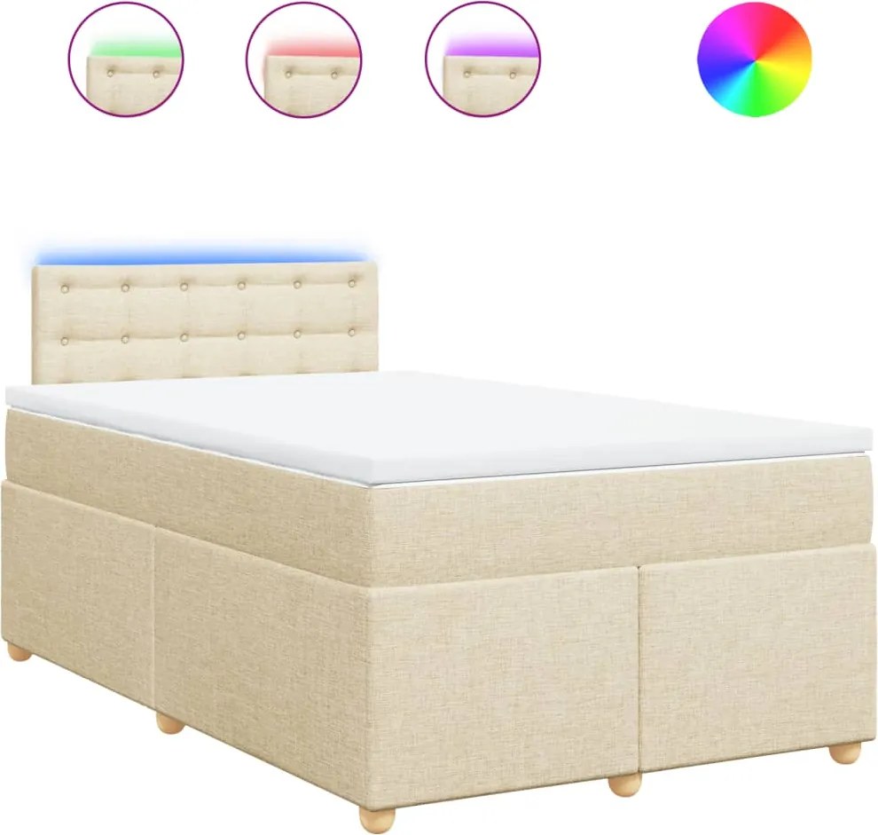 Box spring postel s matrací krémová 120x200 cm textil 3288966