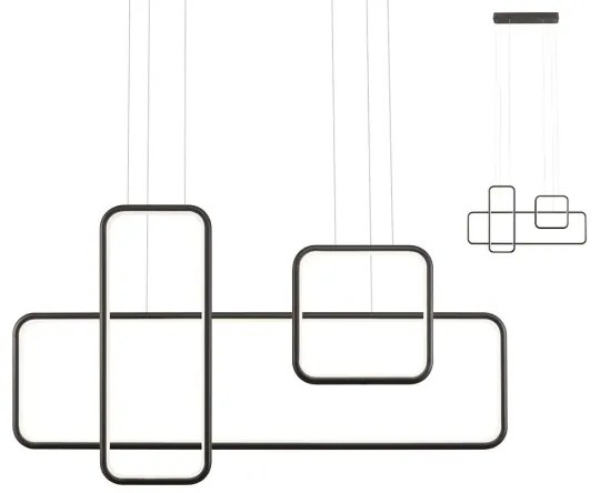 Redo 01-2100 - LED Stmívatelný lustr na lanku THAI LED/86W/230V černá
