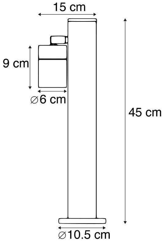 Venkovní lampa černá 45 cm nastavitelná IP44 - Solo