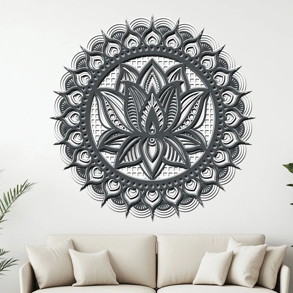 dřevo života Dřevěná 4vrstvá mandala NADĚJE A SÍLA Zvolte rozměr (cm): 60, Zvolte barevný dekor: ořech