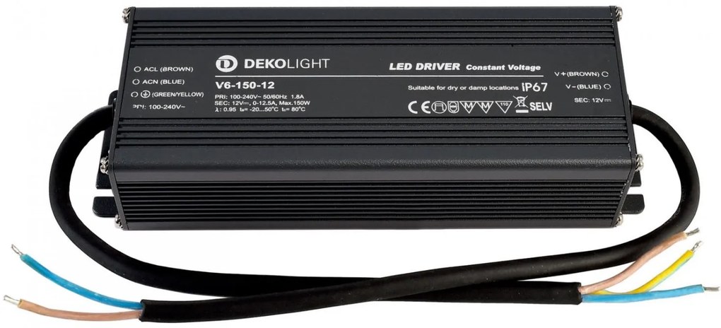 IMPR 872086 Deko-Light napájení IP CV V6-150-12 konstantní napětí 0-12500 mA IP67 12V DC 150W