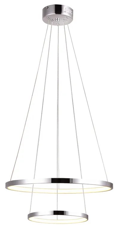 Chromové závěsné LED svítidlo Lune kulaté 50cm 40W  - Candellux