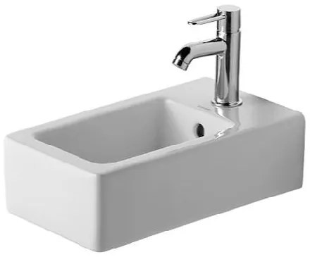 Duravit Vero - Umývátko 450x250 mm, s přepadem, s otvorem pro baterii, bílá 0702250000