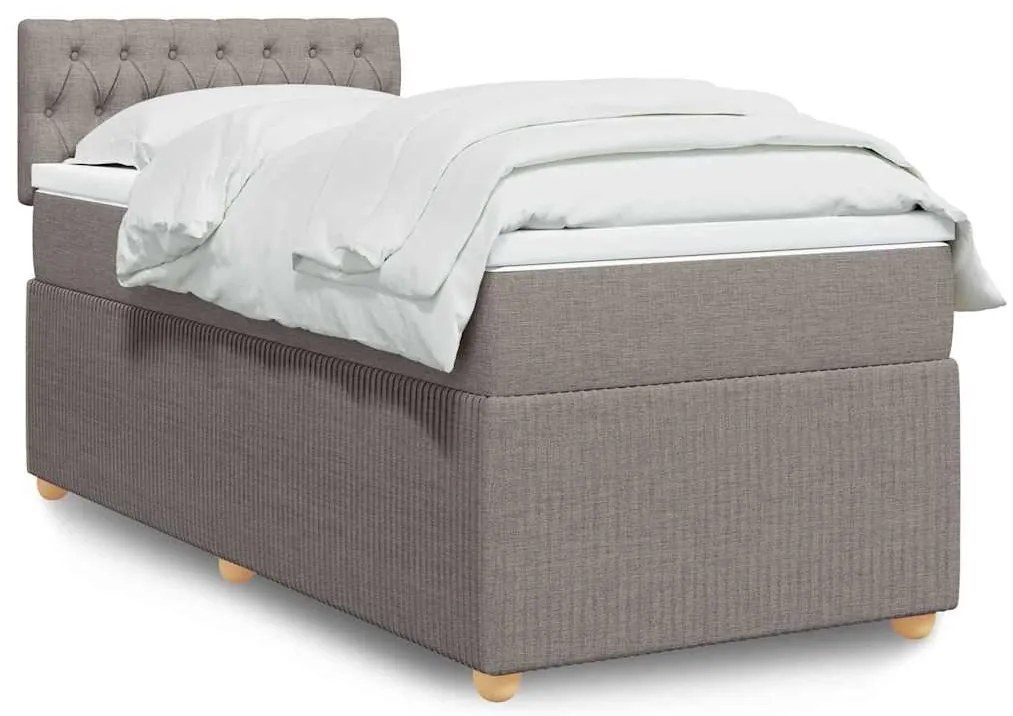 Box spring postel s matrací taupe 90x200 cm textil 3289650