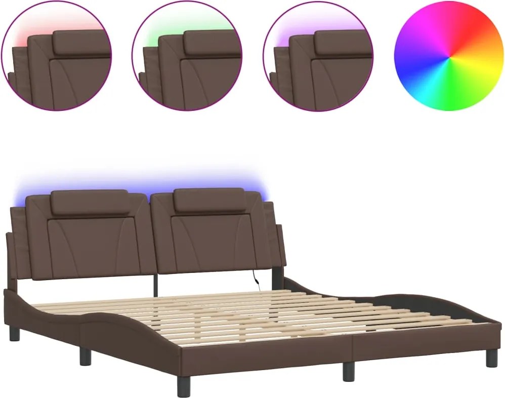 Rám postele Viana s LED bez matrace šedý 180 x 200 cm 3214039