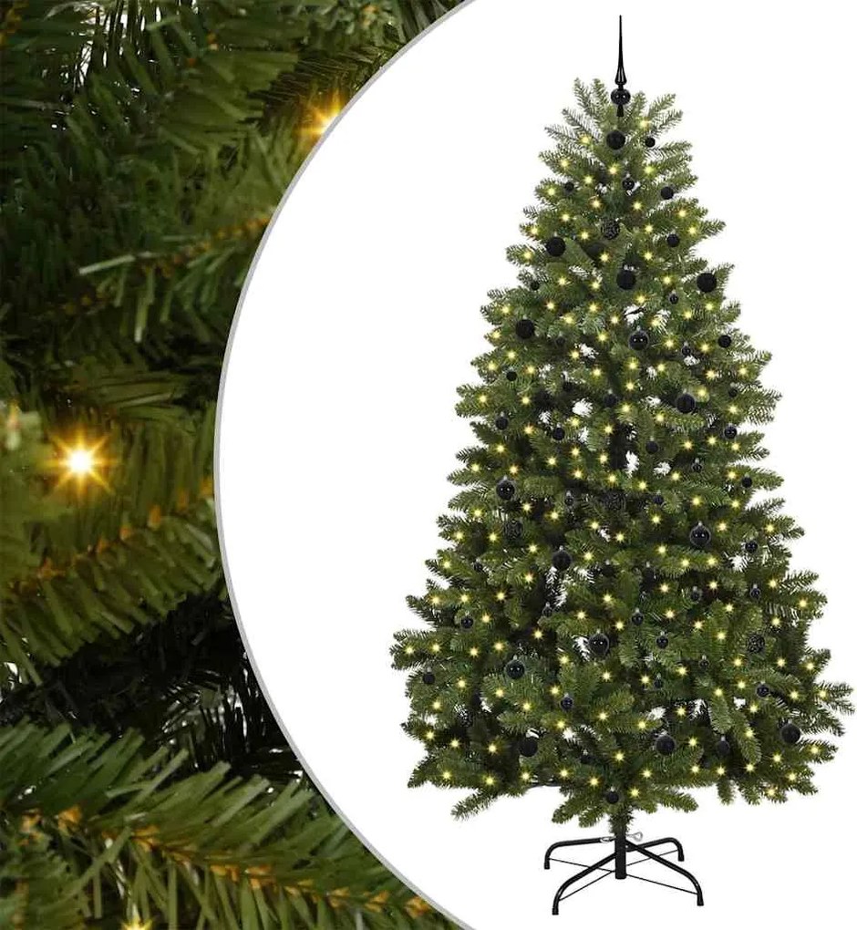 Umělý vánoční stromeček 240 cm 300 LED Teplá bílá PVC a ocel 3395704