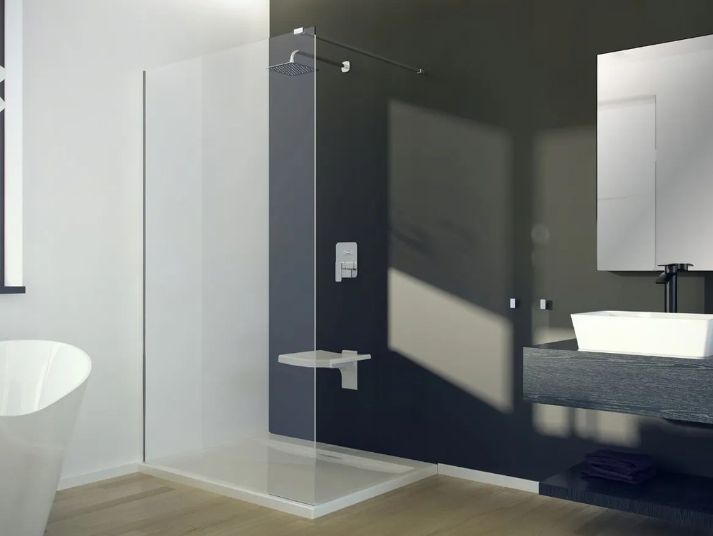 Invena Walk-In, sprchová zástěna 90X200cm, 8mm čiré sklo, chromový profil, INV-AK-32-196-O