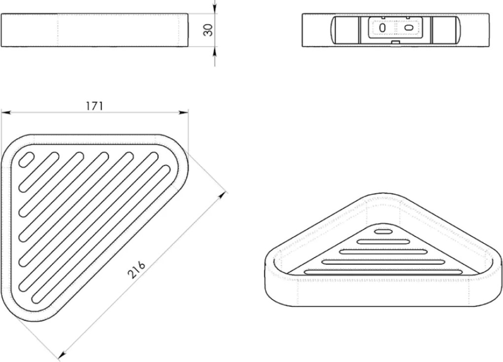 Gedy Gedy, SMART police rohová, 170x30x170mm, černá matná, 328314