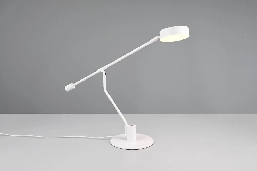 Matně bílá LED stolní lampa s ohybatelnou konstrukcí (výška 64 cm) Manduro – Trio