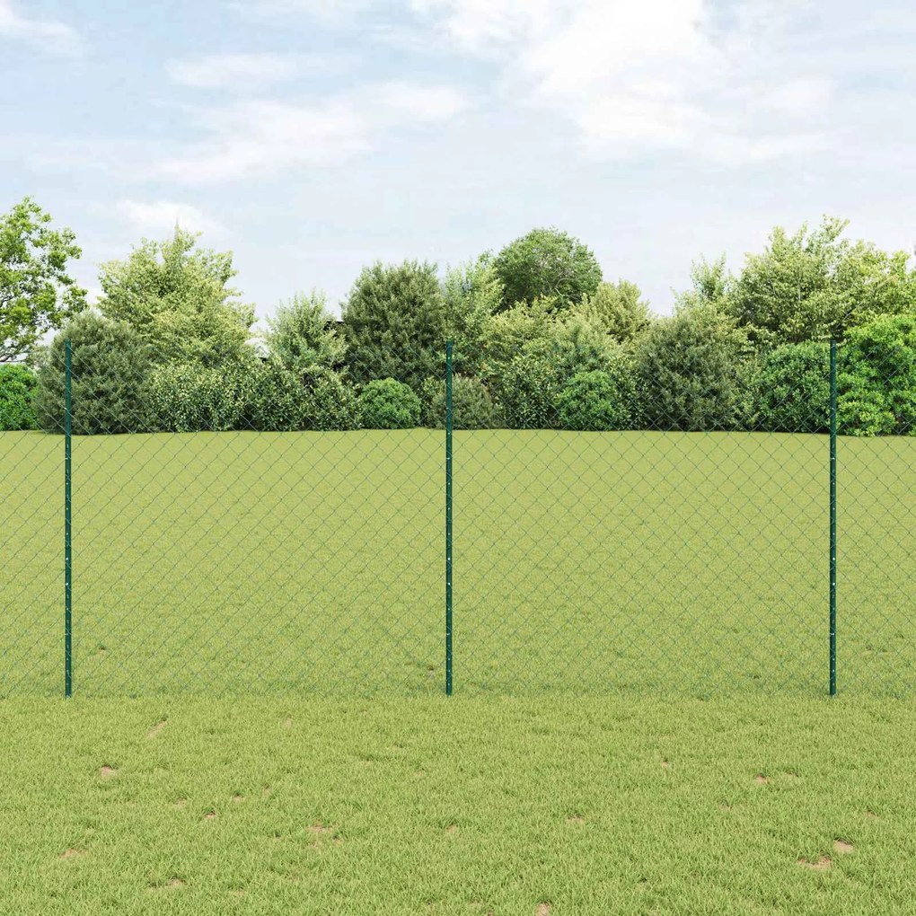 Plot s řetězovým odkazem a sloupkem 10 x 1,4 m Zelená Síťovina 3336242