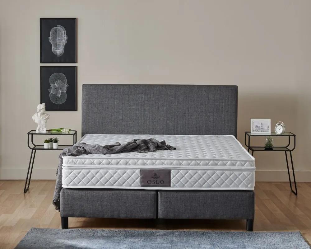 Čalouněná postel OSLO - tmavě šedá 90 × 200 cm