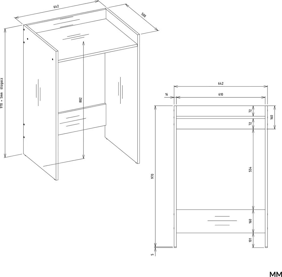 Koupelnová skříňka na pračku Pola 64 cm béžová