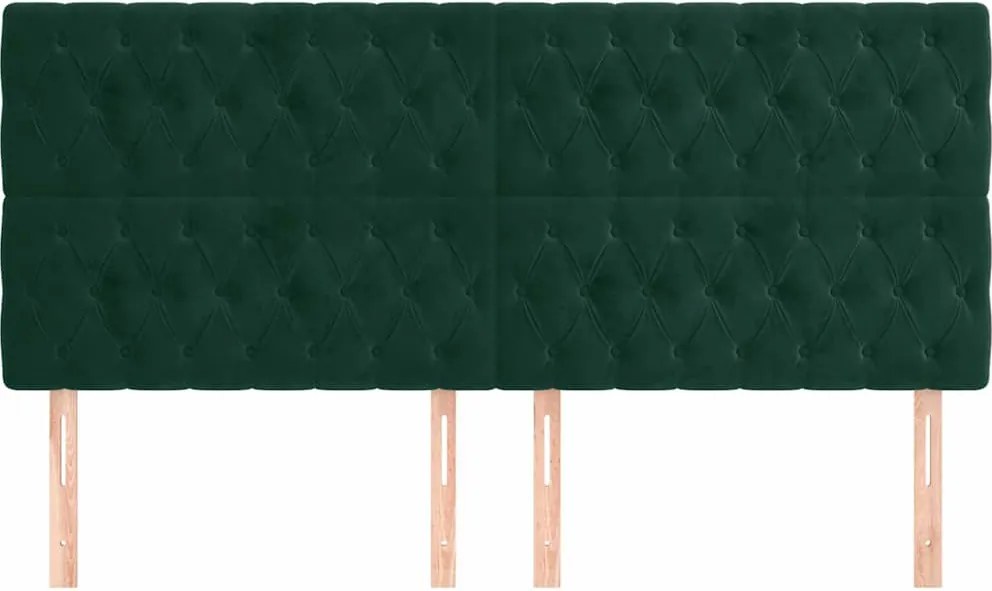 Čelo postele tmavě zelené 180x7x118/128 cm sametové 3116731