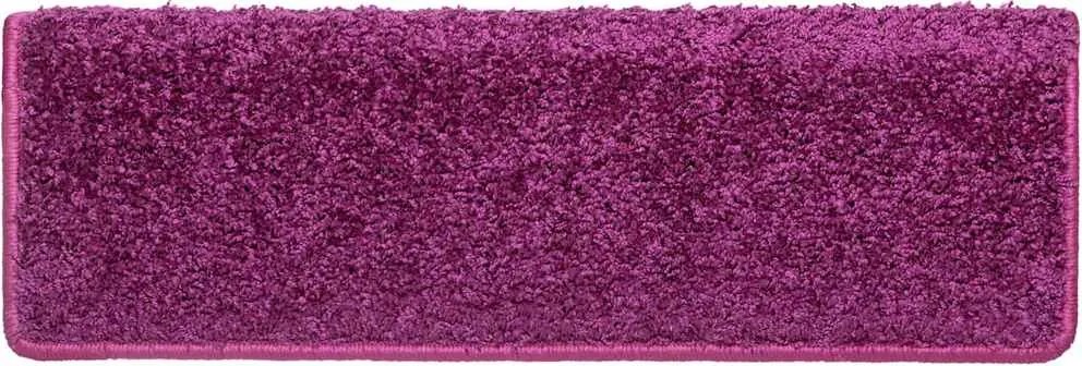 Schodové rohože 15 ks 65 x 21 x 4 cm fialové s obdélníkovým okrajem 134580