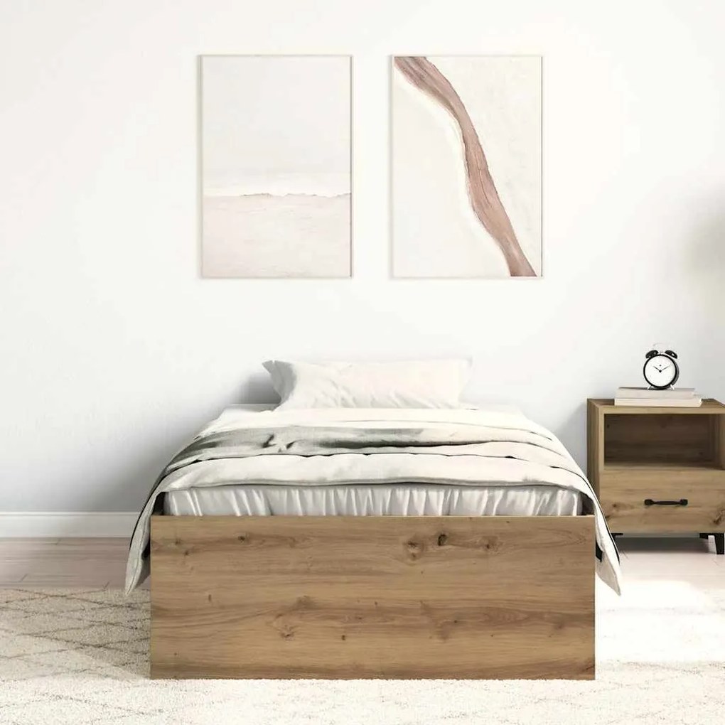 Rám postele bez matrace dub artisan 75x190cm Dřevěné konstrukce 3329310