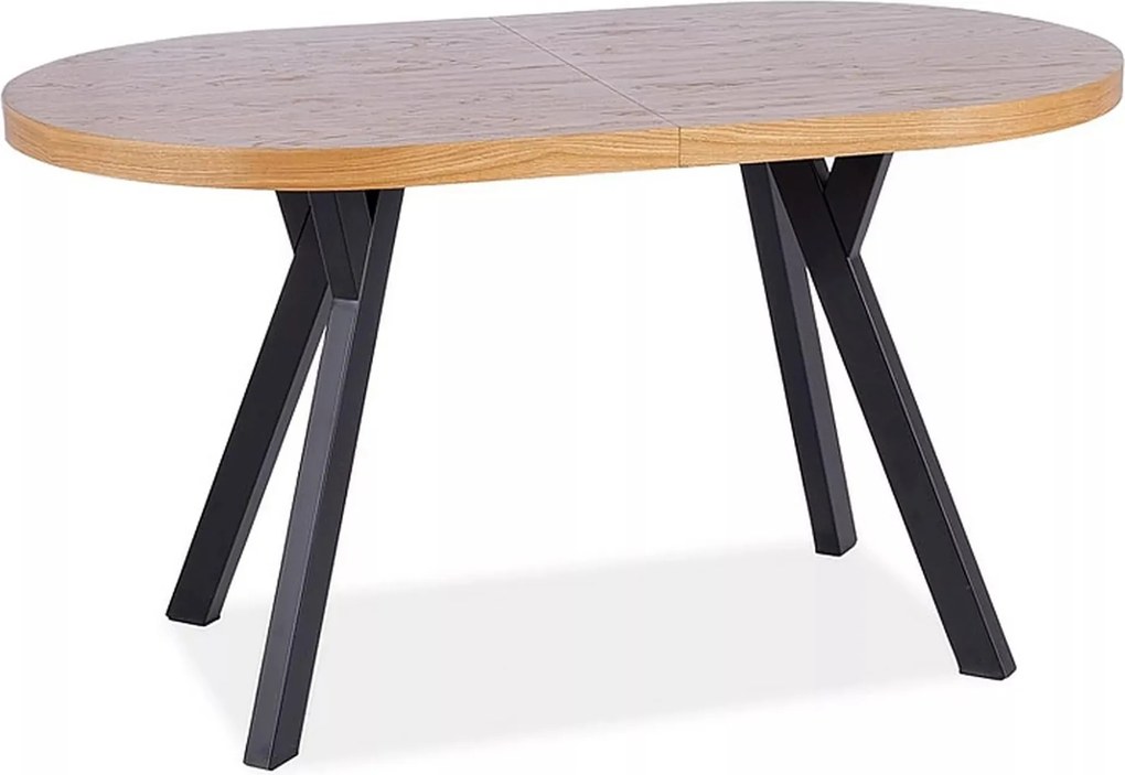 Jídelní rozkládací stůl Domingo 140/272 cm černý/dub přírodní