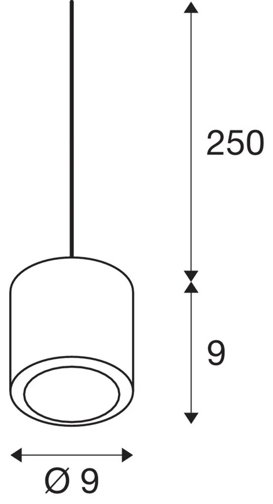 SLV 1004673 Oculus, bílé závěsné svítidlo, LED 10,5W 2000-3000K, délka 250cm, bez rozety