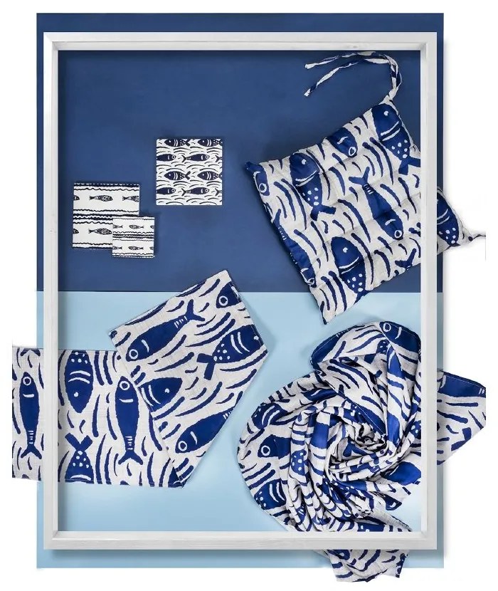 VILLA D’ESTE HOME TIVOLI Kulaté prostíráni Tulum 6 kusů, modrá, 48 cm