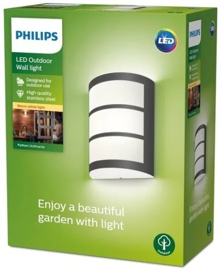 Philips - LED Venkovní nástěnné svítidlo PYTHON LED/6W/230V 2700K IP44