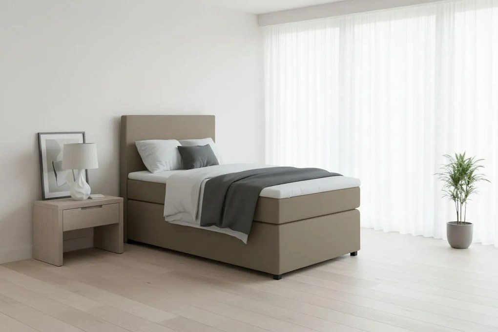 XXXLutz POSTEL BOXSPRING, 90/200 cm, pískové barvy MID.YOU - Jednolůžkové postele - 000044002902