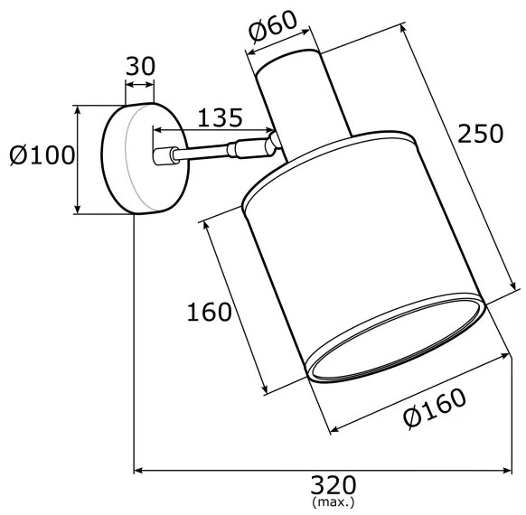 Argon 4279 - Nástěnné bodové svítidlo HERMAN 1xE27/15W/230V mosaz/černá