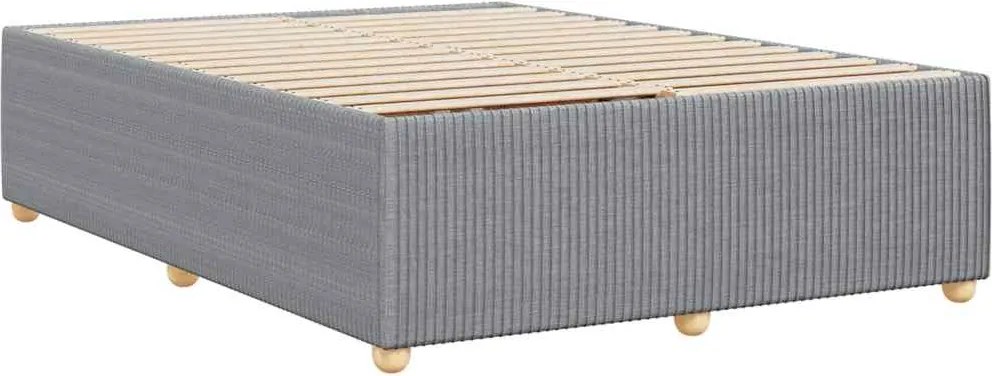 Rám postele bez matrace světle šedý 140 x 190 cm textil 3284935