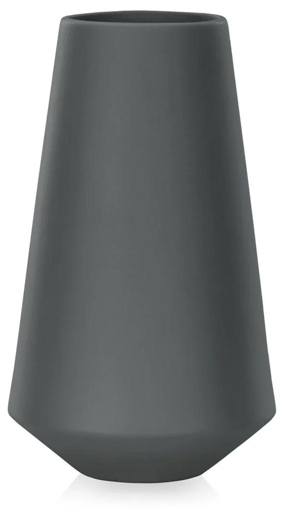 AmeliaHome Keramická váza Burmilla černá, velikost 12,5x12,5x22,5