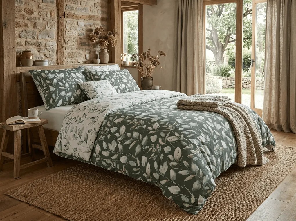 Povlečení z mikrovlákna DREAMFLOR zelené Rozměr povlečení: 2 ks 70 x 90 cm | 200 x 220 cm