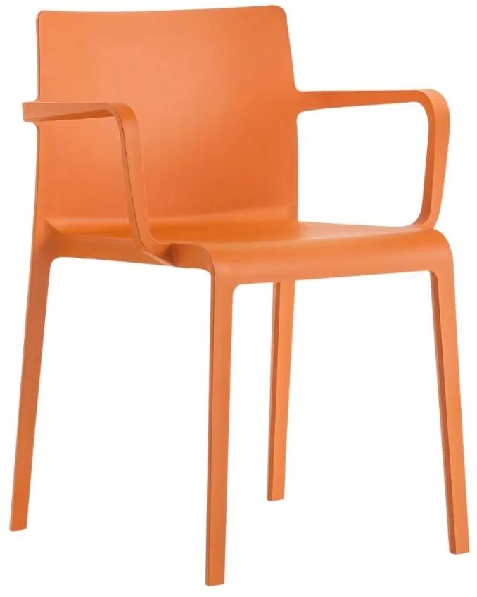 OnaDnes -20% Pedrali Oranžová plastová jídelní židle Volt 675
