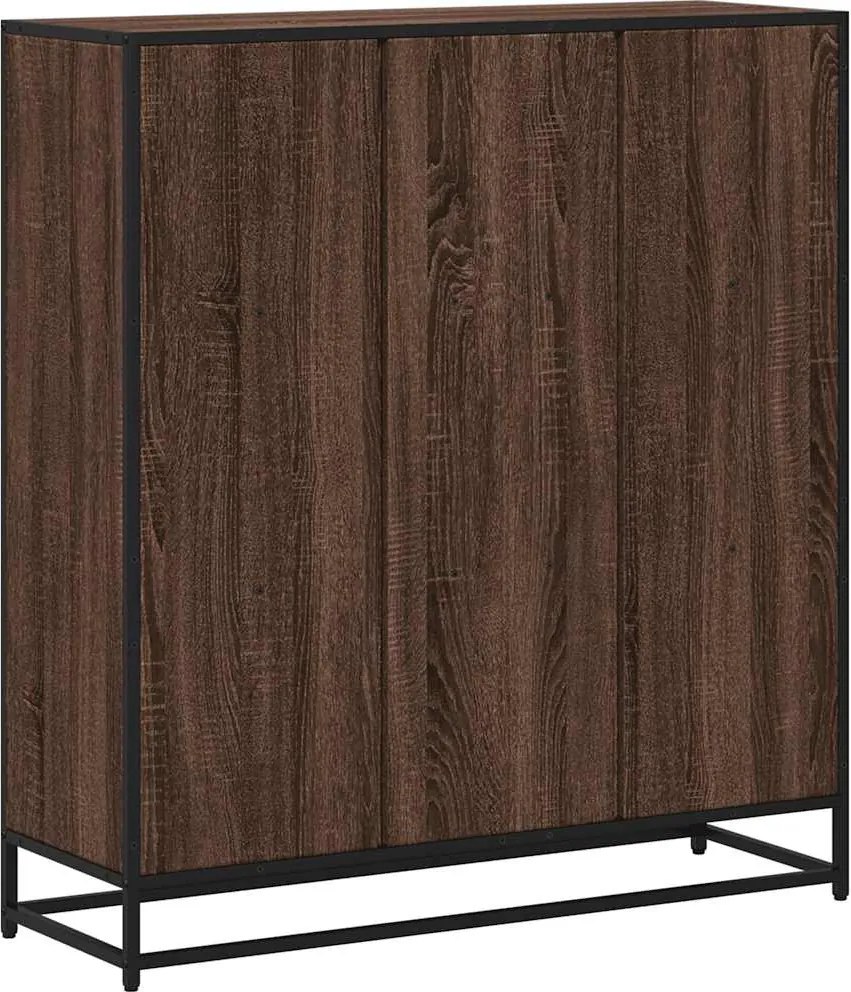 Knihovna hnědý dub 97,5 x 33 x 107,5 cm kompozitní dřevo a kov 3300864