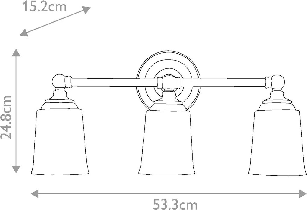 Světlo do koupelny nad zrcadlo Elstead Huguenot 3 chrom 3×G9