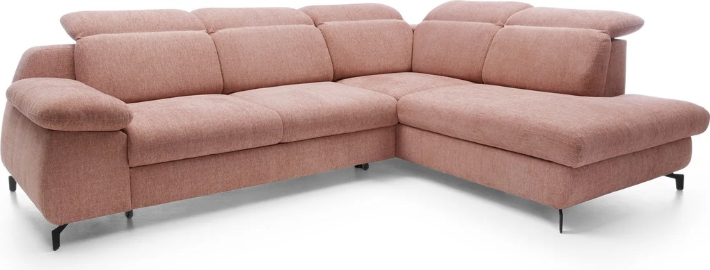 Rohová rozkládací sedací souprava do L KOBRA, 288 cm, s úložným prostorem Roh pohovky: Levý roh, Barva látky: Pomerančová (Element 09)