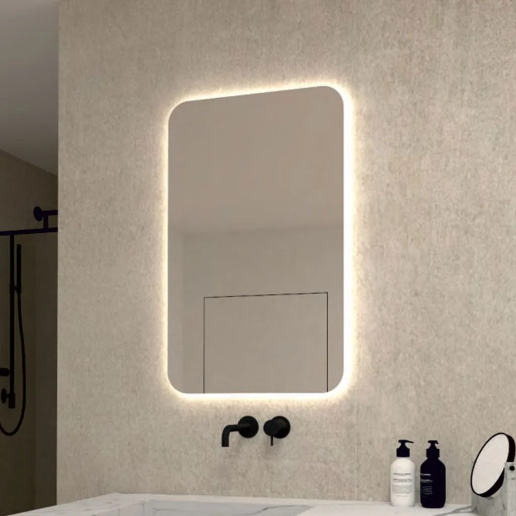 Comodo Zrcadlo s LED podsvícením po obvodu Nikoletta LED 16 Typ: dotykový vypínač, Rozměry (cm): 50x80 - (Nikoletta LED 16/50 TS)