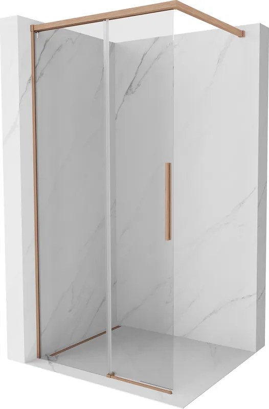 Mexen Rox, sprchová stěna 80 x 200 cm, 8mm čiré sklo, měděný matný profil, 8C2-080-003-65-00