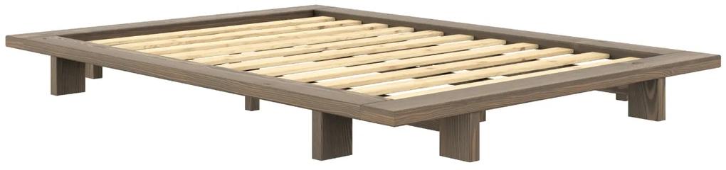 OnaDnes -20% Hnědá dřevěná dvoulůžková postel Karup Design Japan 160 x 200 cm