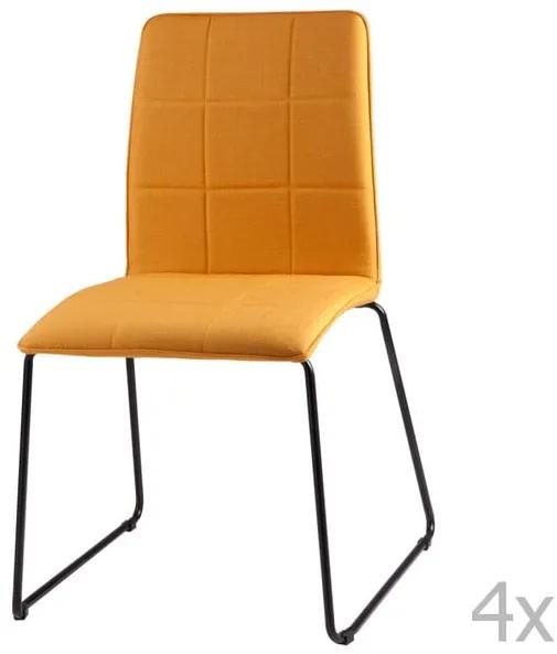 Sada 4 žlutých jídelních židlí sømcasa Malina