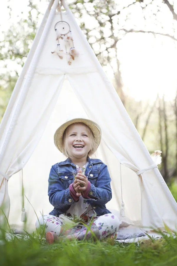 Vigvam design Nature Teepee pro holčičky - pětiúhelníkové s doplňky