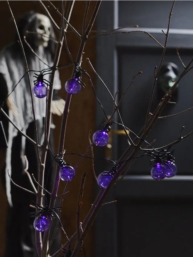 Sinsay - Halloweenská LED girlanda s motivem pavouků - černá