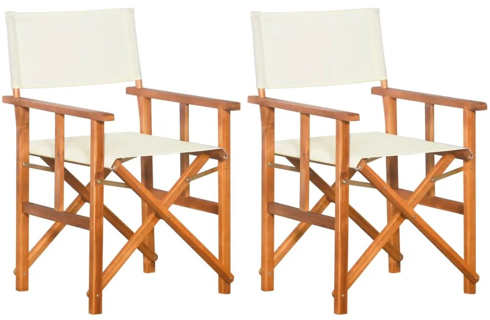 Režisérské židle 2 ks masivní akáciové dřevo - Default Title