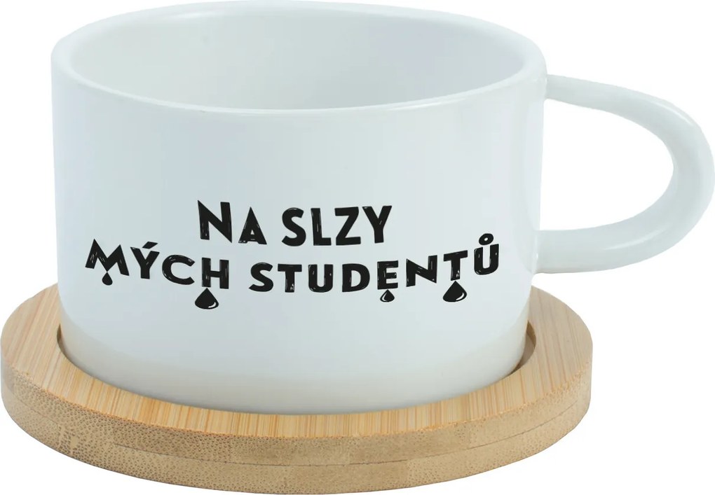 NA SLZY MÝCH STUDENTŮ - bílý hrníček makronka 200 ml