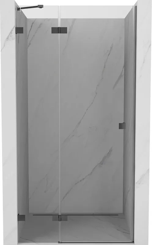 Mexen, Mexen Lunar levé otočné sprchové dveře 75 cm, transparentní, pistolový kov - 834-075-000-95-00-L