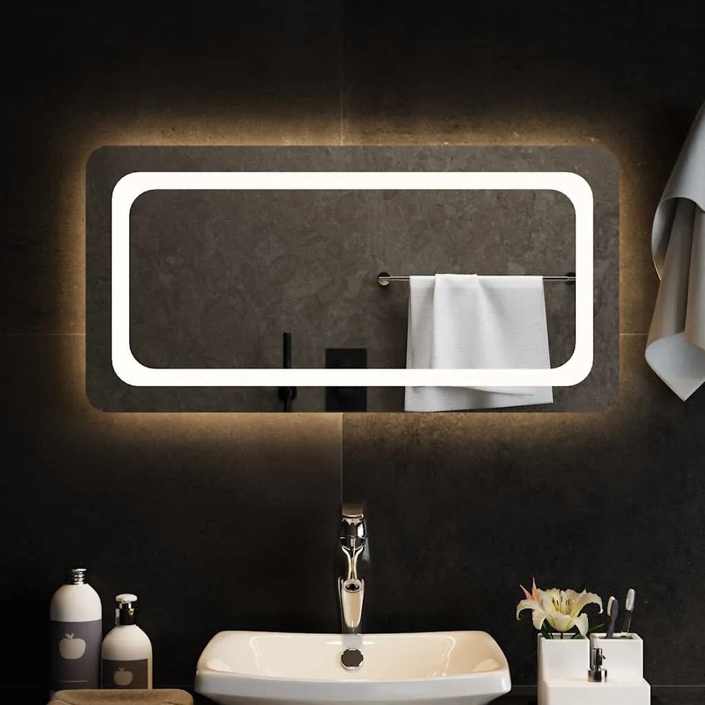Koupelnové zrcadlo s LED osvětlením 80 x 40 cm 151785