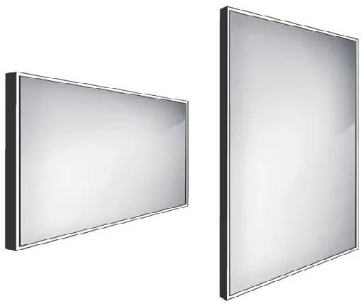 Nimco Zrcadla - Zrcadlo s LED osvětlením, 1200x700 mm, hliník/černá ZPC 13006-90