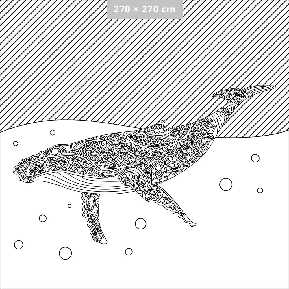 dětská obrazová tapeta velryba 02 Velikost: 270 × 270 cm