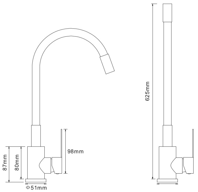 Gamma Flex 2000, stojánková dřezová baterie s flexibilním ramenem, bílá matná, GMA-BFX-2000AWH