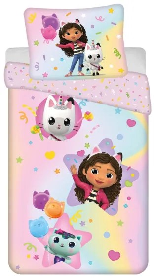 Jerry Fabrics Povlečení Gábinin kouzelný domek Rainbow 140x200, 70x90 cm